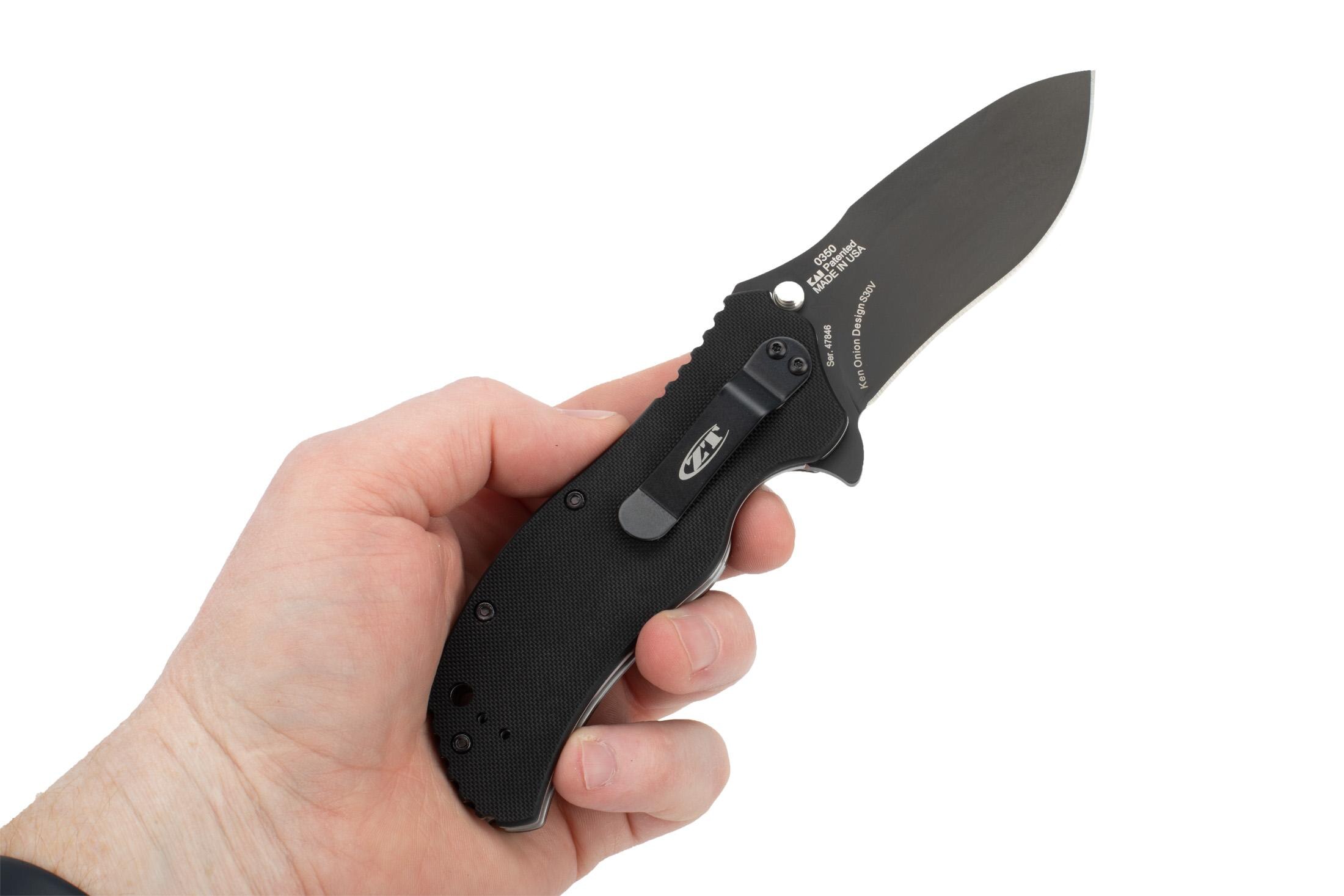 Zero Tolerance ZT 0350 Folding Knife - Drop Point Recurve - 3.25" Plain ...