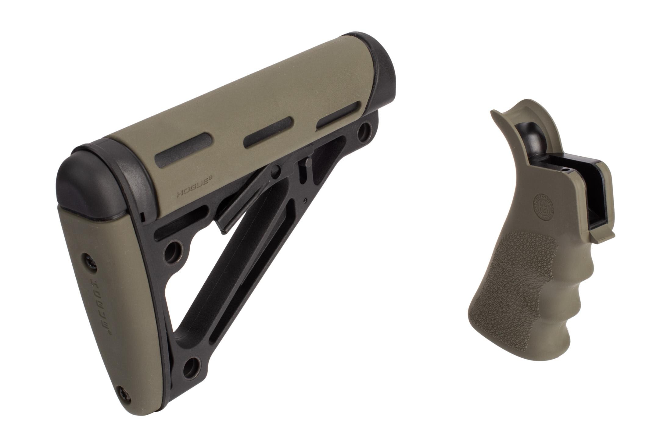 Hogue AR15 Kit Finger Groove Beavertail Grip & OverMolded Collapsible ...