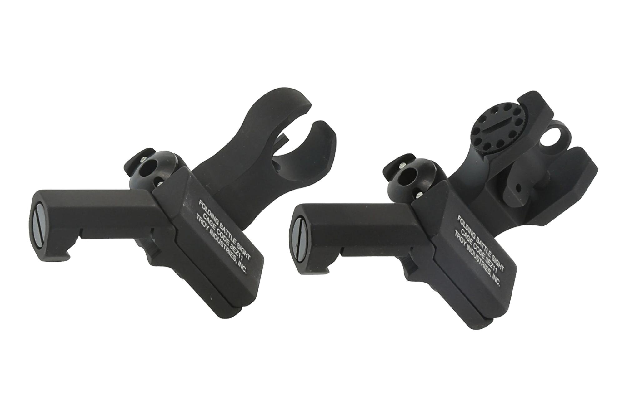 Troy Industries Offset Sight Set - HK Front and Round Rear - Black SSIG ...