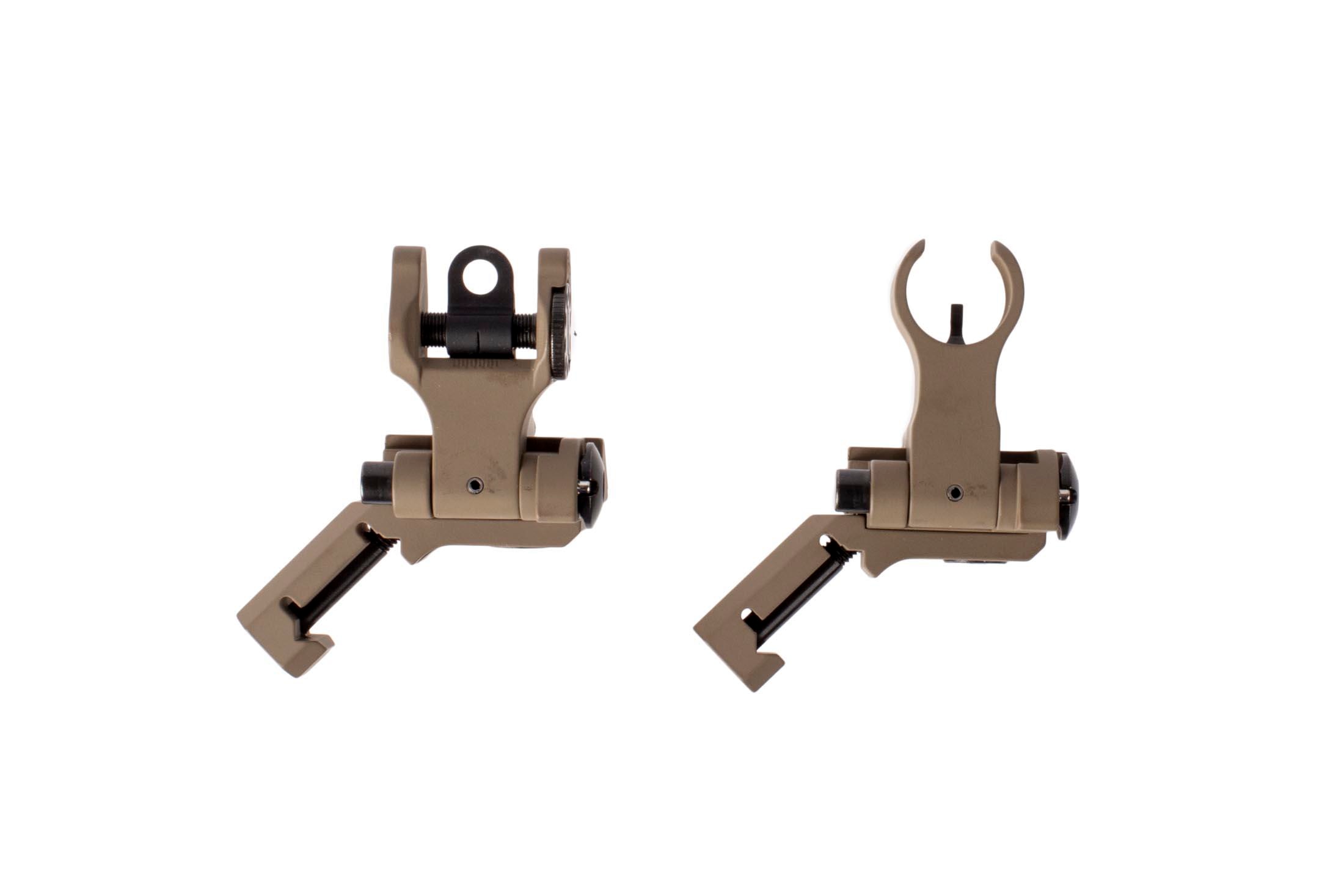 Troy Industries Offset Sight Set - HK Front and Round Rear - FDE SSIG ...