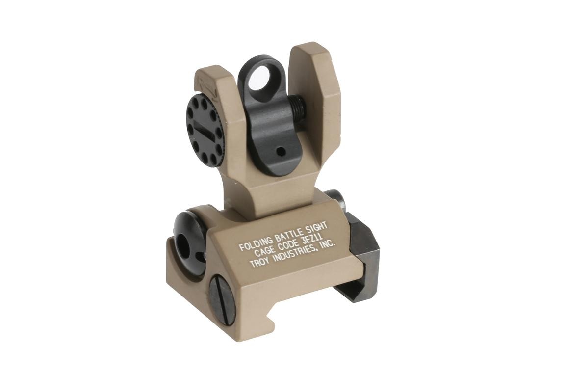 Troy Industries Rear Folding Battle Sight - Aperture - FDE SSIG-FBS-R0FT-00
