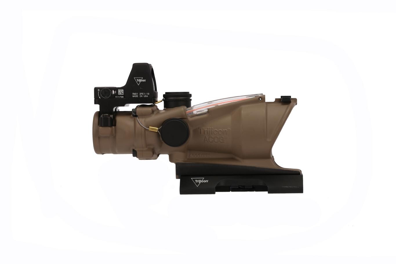 Trijicon ACOG 4x32mm FDE Scope with RM01 Type 2 - Dual Illuminated ...