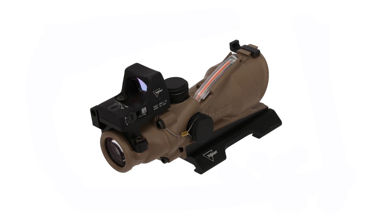 Trijicon ACOG 4x32mm FDE Scope with RM01 Type 2 - Dual Illuminated ...